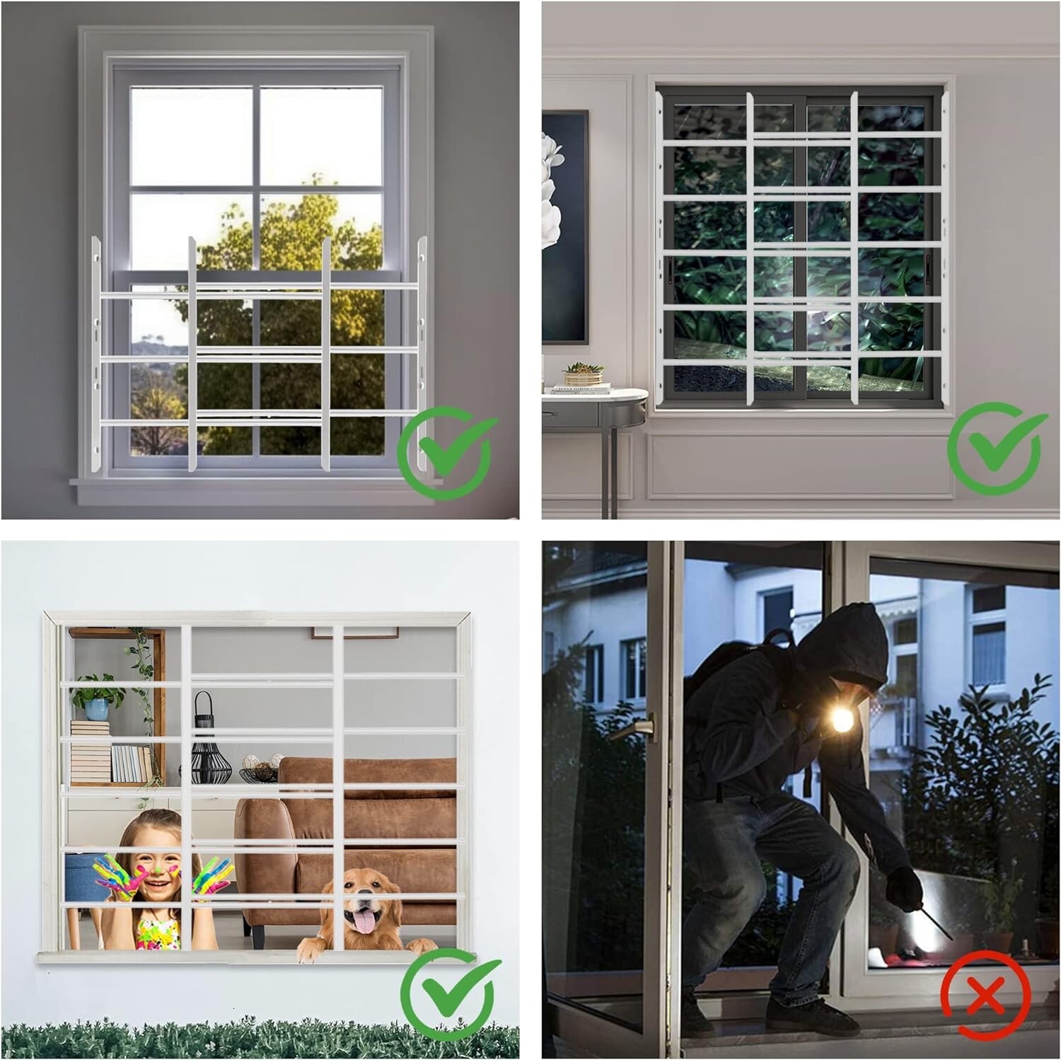 Grisham Protection Plus PP-SPAG-4 Black 4-Bar Window Security Guards | eBay