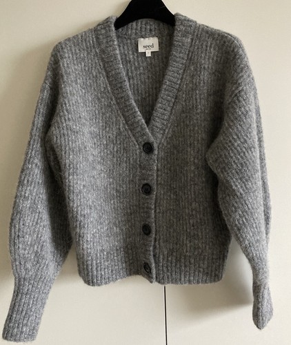 Seed Heritage Wool Blend Cardigan Grey Size Small | eBay