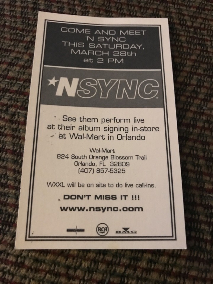 Rare *NSYNC Sam Goody Music Trading Card #1 Series 1 Expired Coupon On ...