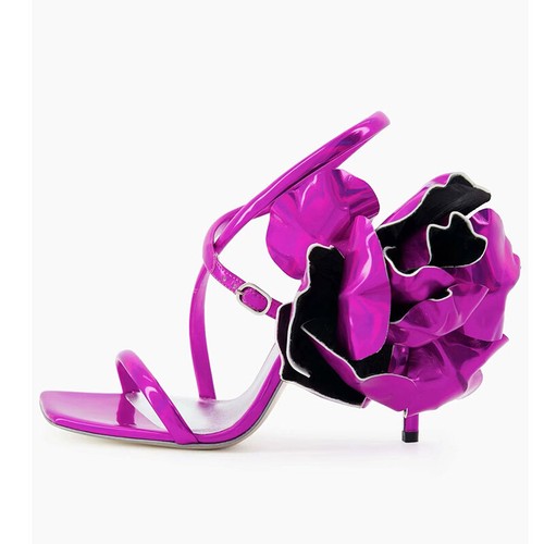 Womens Square Toes Lacquer Leather Sandals High Heel Thin Heel Open ...