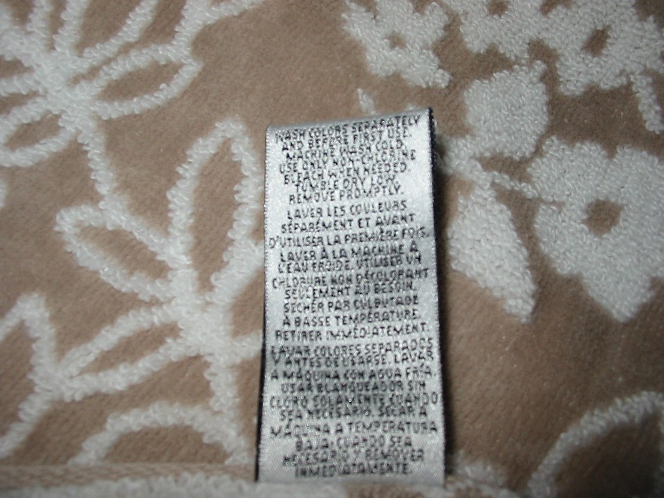 PERI HOME Floral Bathroom Towel Set Light Brown - 100% Cotton 2 Bath 2 ...