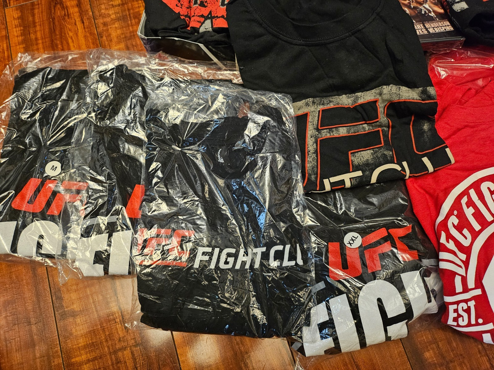UFC Fight Club Merch Bundle – 10 New Shirts (M–XXL) + UFC 100 DVD ...