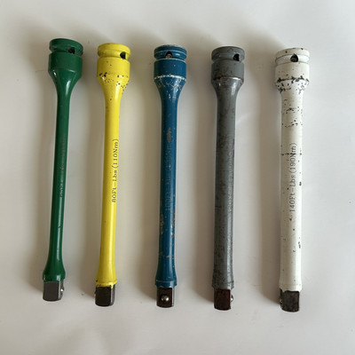 1/2" DR TORQUE EXTENSION BAR STICK SET COLOR CODED Ranges 65-140 ft lbs ...