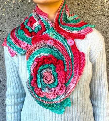 Flower neck wrap Women neck shawl Neck wrap Neck warmer scarf Elegant ...