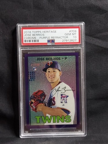 2016 Topps Heritage Chrome Purple Refractor #709 Jose Berrios RC PSA 10 ...