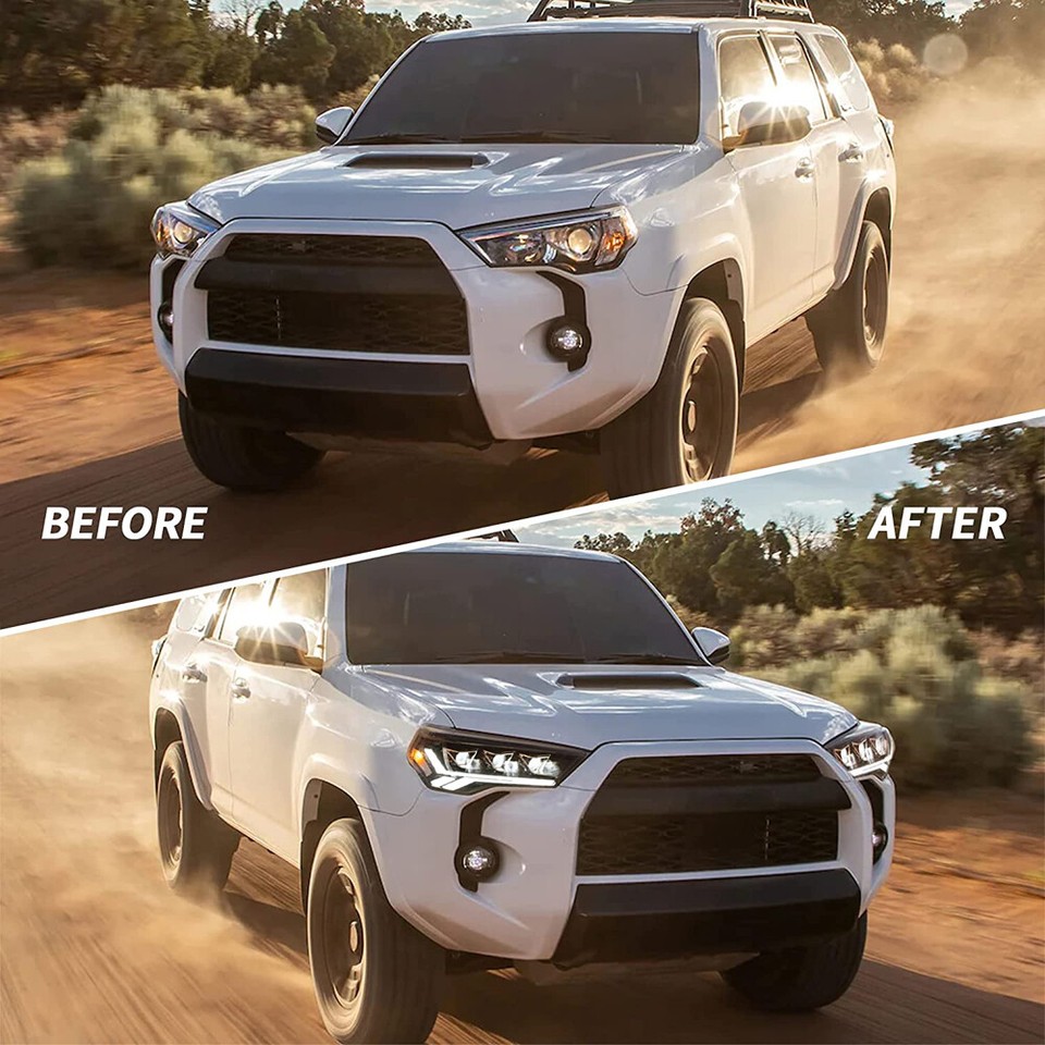 LED Projector Headlights For 2014-2024 Toyota 4Runner Black LED DRL W ...