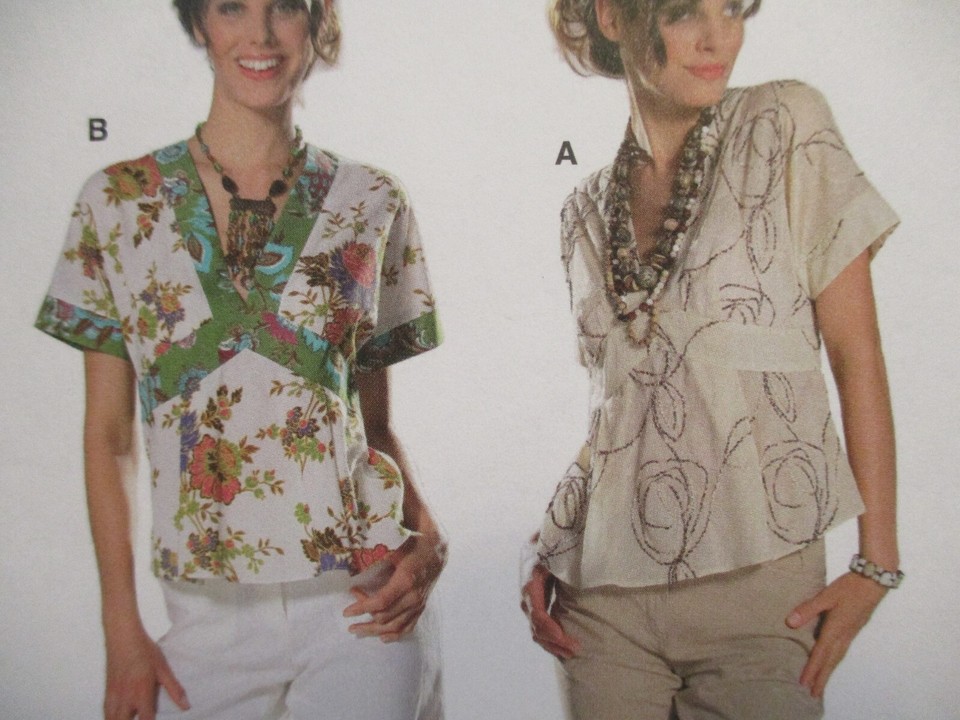 Burda Pattern 7834 Miss Size 6-8-10-12-14-16 Pullover Blouse Top Uncut ...