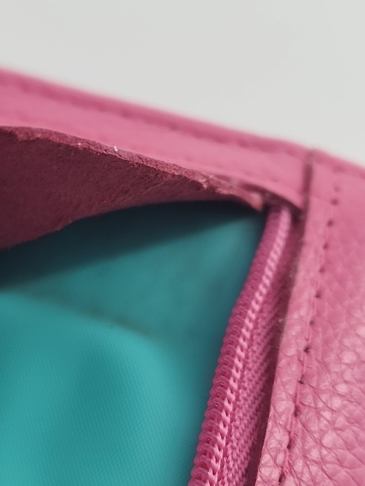 VTG BUXTON PINK CARDEX GENUINE LEATHER SMALL WALLET SNAP FRONT ZIP BACK ...