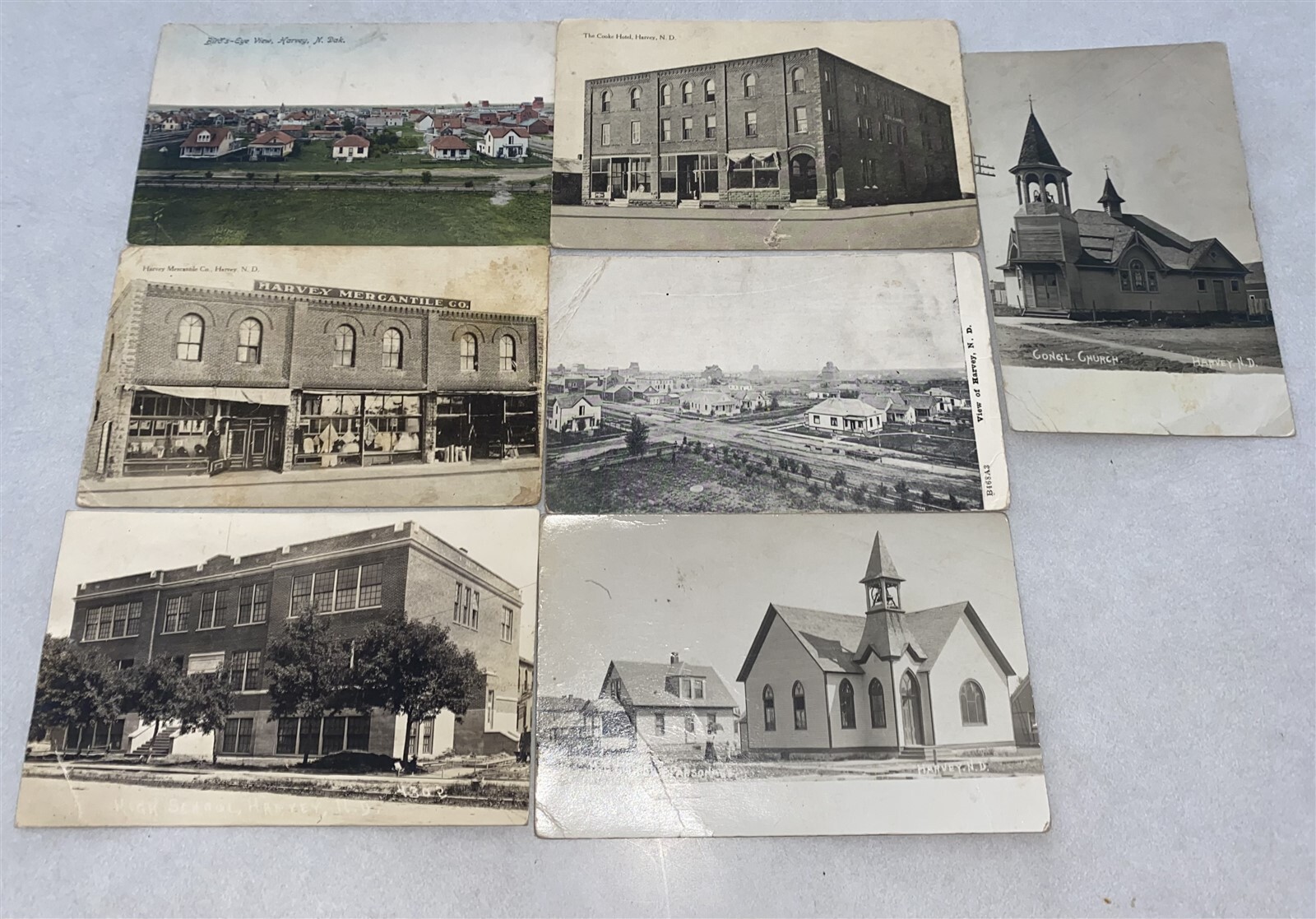 6 1910 era & 1930 Harvey North Dakota Postcards 3 Real Photo RPPC | eBay