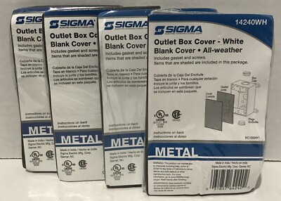 NEW Sigma Electric 14240WH Steel White 1-Gang Weatherproof Blank Cover ...