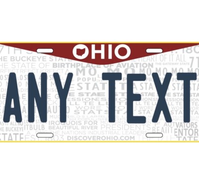 OHIO License Plate Personalized Custom ADD YOUR TEXT | eBay