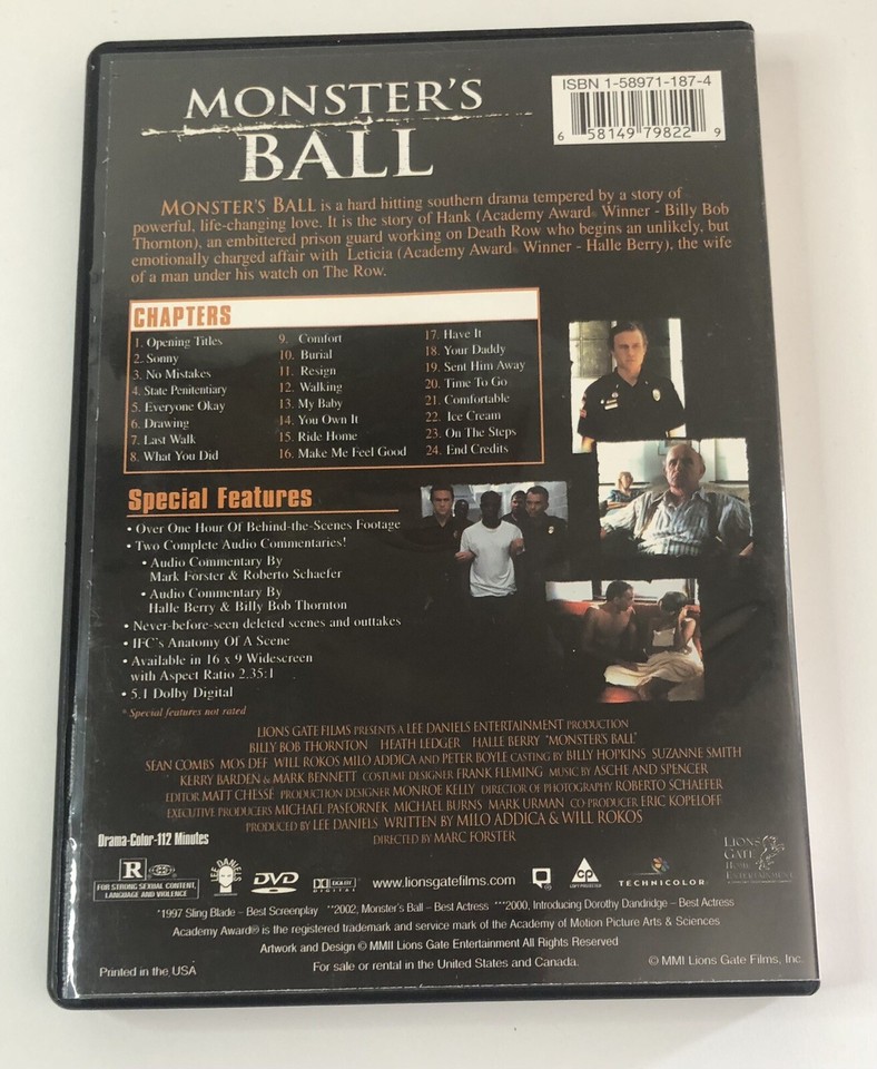 Monster's Ball (DVD, 2001) Halle Berry Heath Ledger 658149798229 | eBay