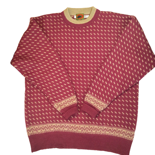 Boston Traders Sweater Mens XL Burgundy Birdseye 100% Wool Outerwear ...