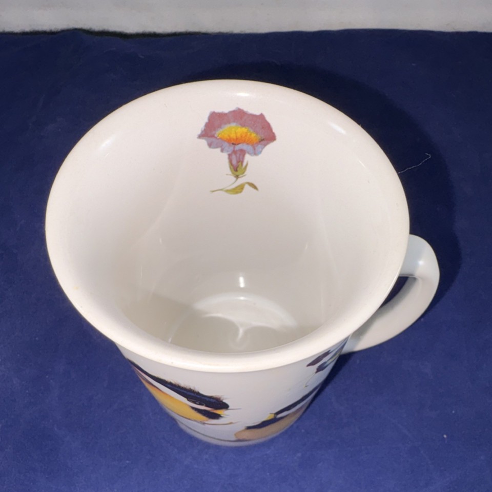 Capilano Valerie Pfeiffer Ceramic Coffee Mug Birds and Flowers White ...