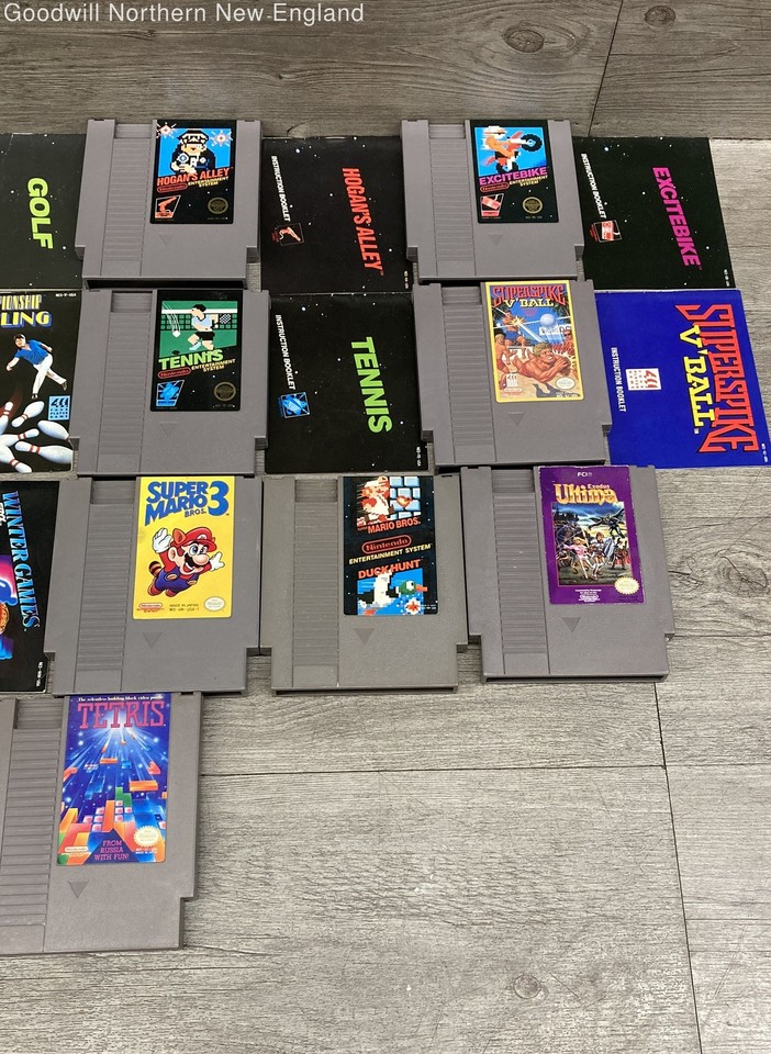 Lot of 15 Nintendo NES Video Game Carts Mario 3 Tetris Platoon Ultima ...