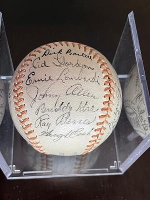 Mel Ott Carl Hubbell 1943 NY Giants Team Signed Baseball 25 auto Ball ...