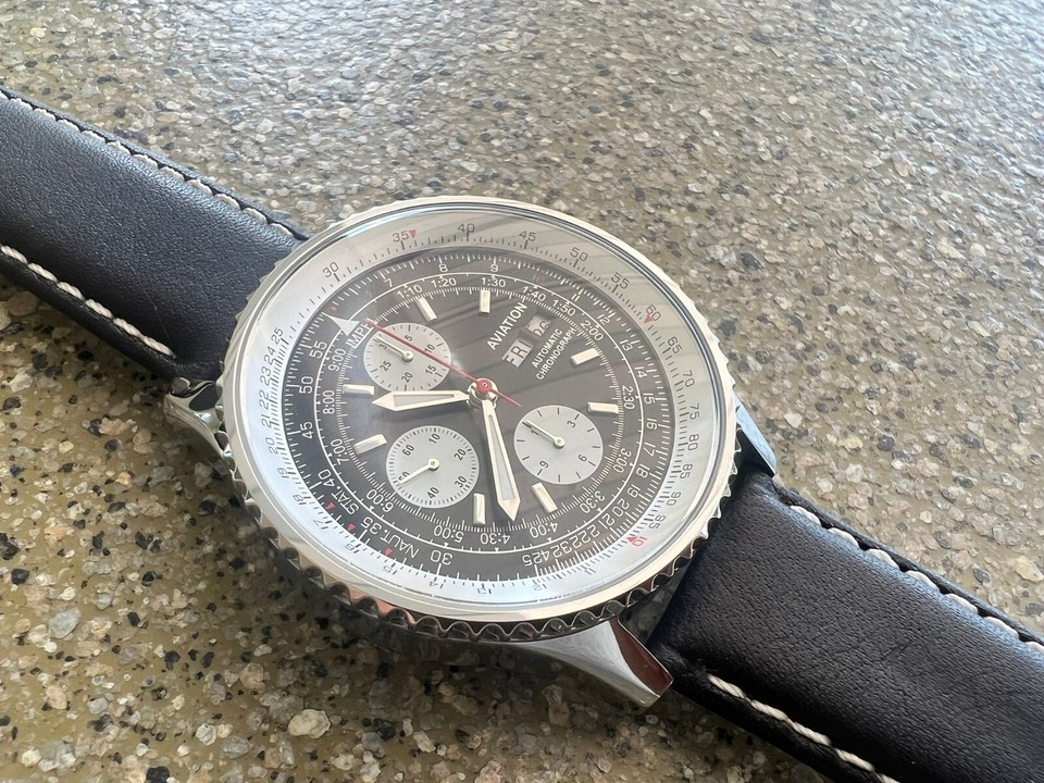Aviation Automatic Chronograph watch Valjoux 7750 clone movement - new ...