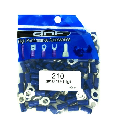 100 PACK 16-14 GAUGE BLUE CAR GROUND WIRE RING TERMINALS CONNECTORS #10 ...