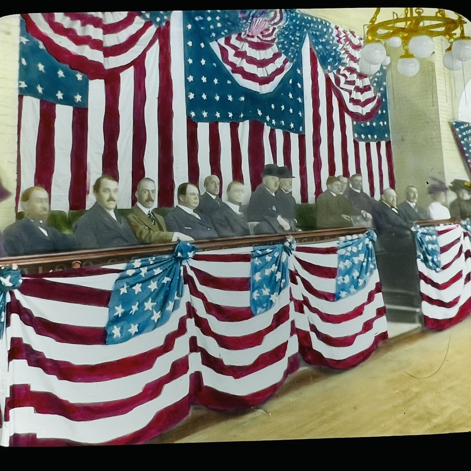 Vtg Magic Lantern Glass Slide Photo Reviewing Stand TND Flag C1910 ...