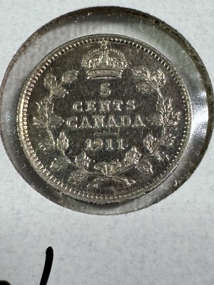 1911 Canada 5 Cents Small Silver Coin Cleaned | eBay