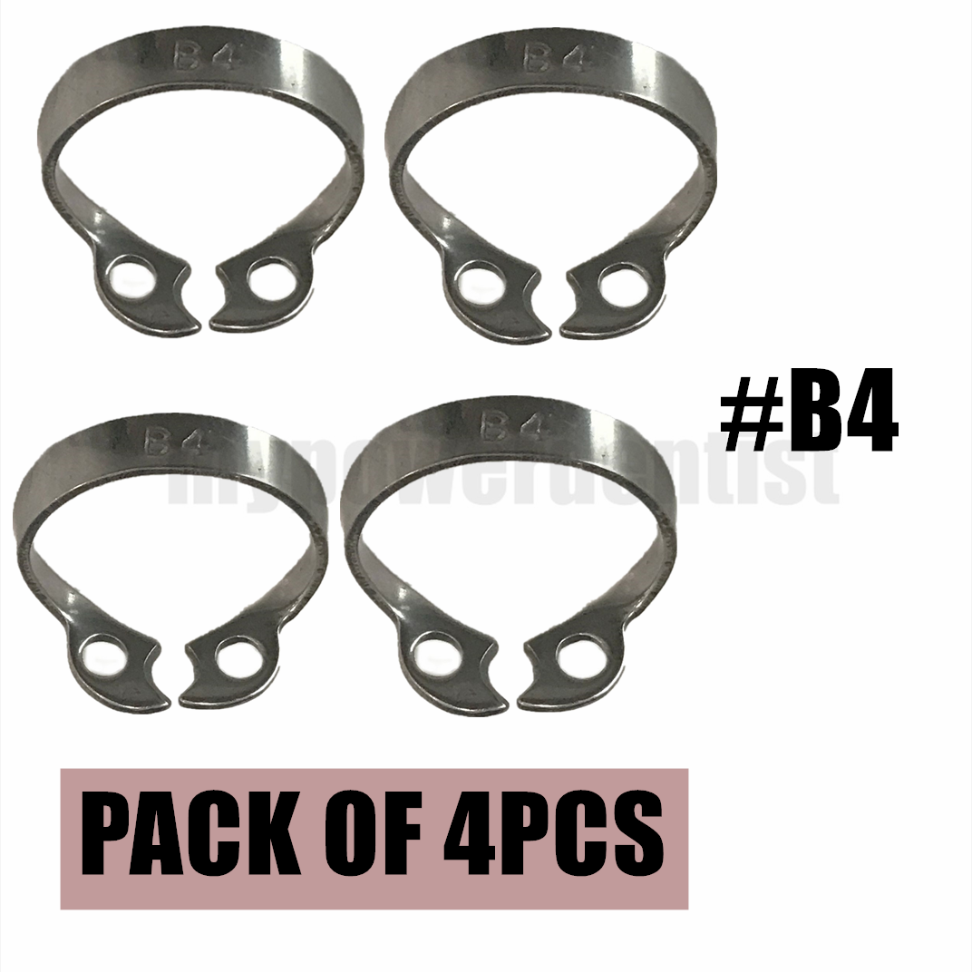 4Pcs Dental Rubber Dam Clamps #B4 Starter Brinker Tooth Retractor ...