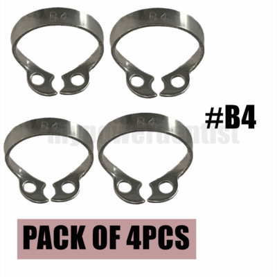 4Pcs Dental Rubber Dam Clamps #B4 Starter Brinker Tooth Retractor ...