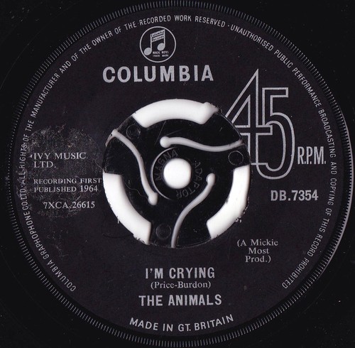 Animals ORIG UK 45 I’m crying VG+ ’64 Columbia DB7354 Blues Rock Eric ...