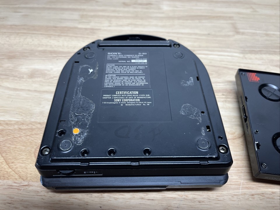 Vintage Sony Discman D-160 Tested Working CPM-100P Mounting Plate ...