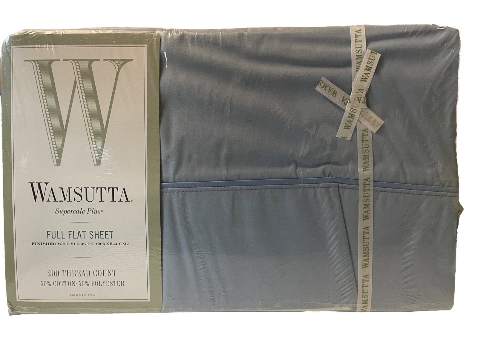 Wamsutta Supercale Plus FULL FLAT Sheet Blue 81 Made USA for sale ...