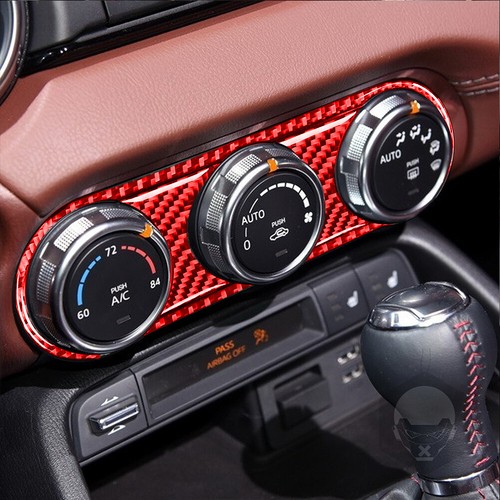 Red Carbon Fiber Central Console AC Switch Panel Trim For Mazda MX-5 ...