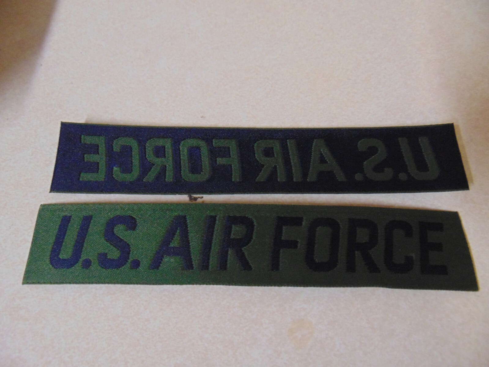 MILITARY PATCH US AIR FORCE NAME TAG SUBDUED GREEN BLACK LETTERS SEW ON ...