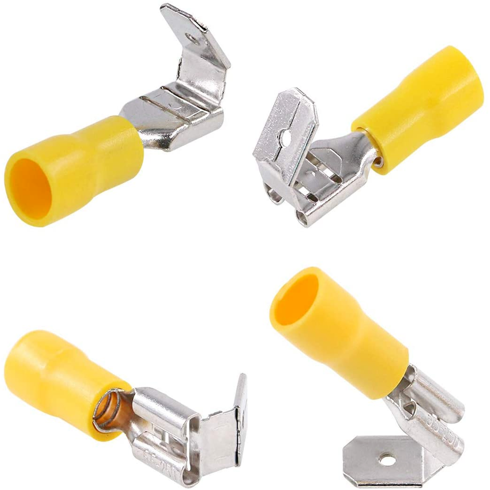 100 PACK Piggyback Spade Crimp Electrical Wire Connectors AWG12-10 | eBay