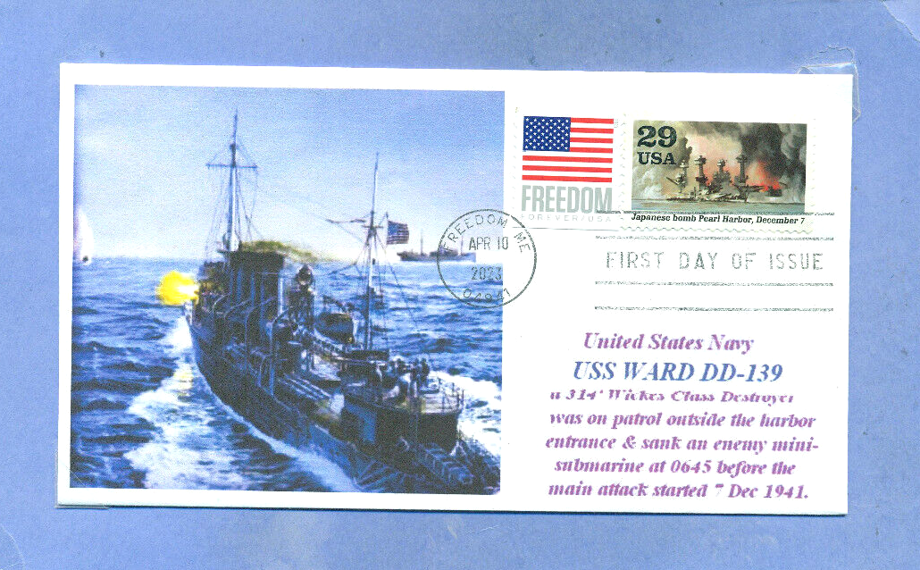 2559i USS WARD DD-139 Destroyer,Pearl Harbor 1941 Ship,Attack Painting ...