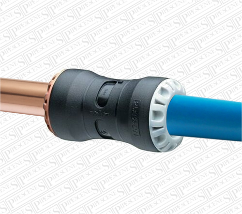 Pushfit Water Main 20mm Blue MDPE to 15mm Copper or Plastic Pipe Joiner ...