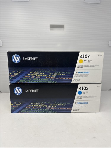 GENUINE HP 410X 2-Pack Cyan + Yellow CF411XC CF412XC LaserJet Toner Lot ...