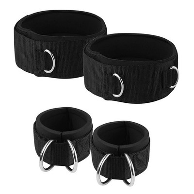 Thigh Straps Ankle Cuffs Adjustable Neoprene Padded Cable Machines Legs ...