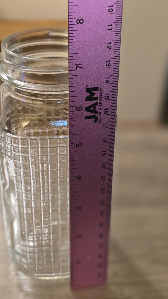 Vintage Square Shaped Glass Canning Jar w/Waffle Grid Pattern, 1 Quart ...