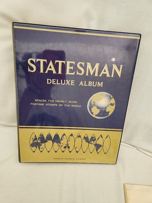 Worldwide Stamp Collection H.E. Harris Statesman Deluxe Album Vintage ...