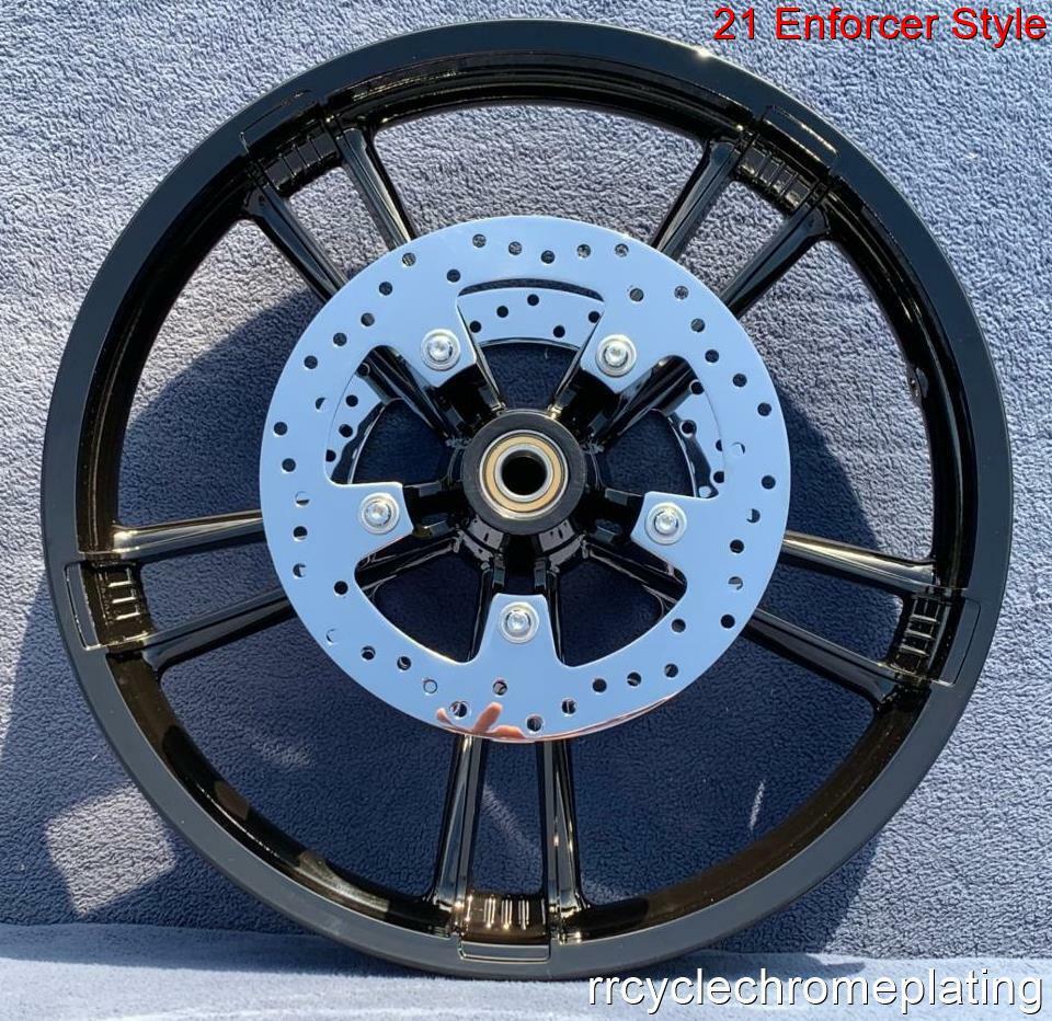 21" Enforcer Gloss Black Front Wheel Tire Rotors Harley Touring 08-21 ...