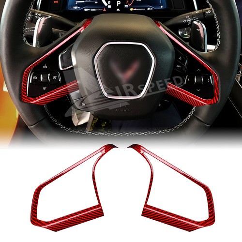Steering Wheel Outer Frame Cover REAL HARD Carbon Fiber For Corvette C8 ...
