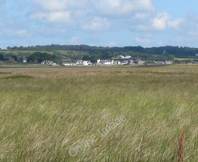 Photo 12x8 Salt Marsh at Malltraeth Sands Looking towards the village ...