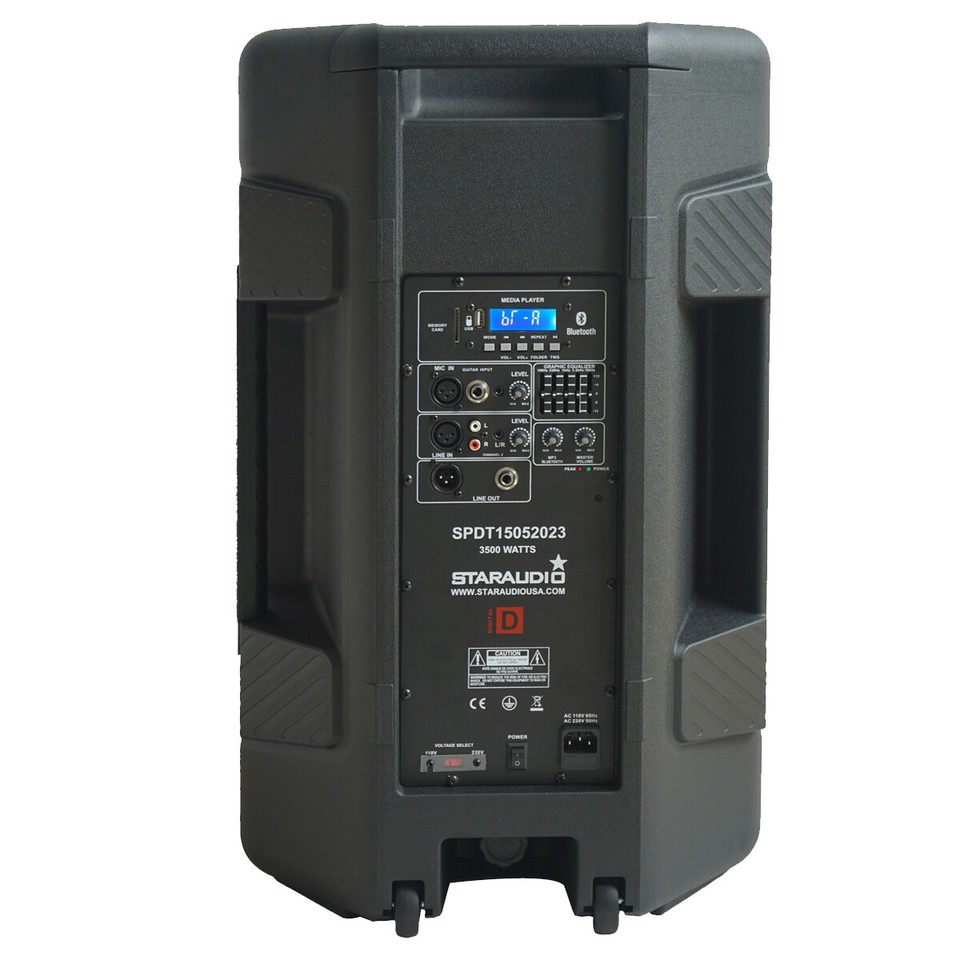 Pro 15 inch Active Loudspeaker DJ PA Powered Speaker for Stage Studio ...