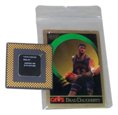 INTEL PENTIUM CHIP 1992 - 1993 CPU GOLD SCRAP & Brad Daugherty SKYBOX ...