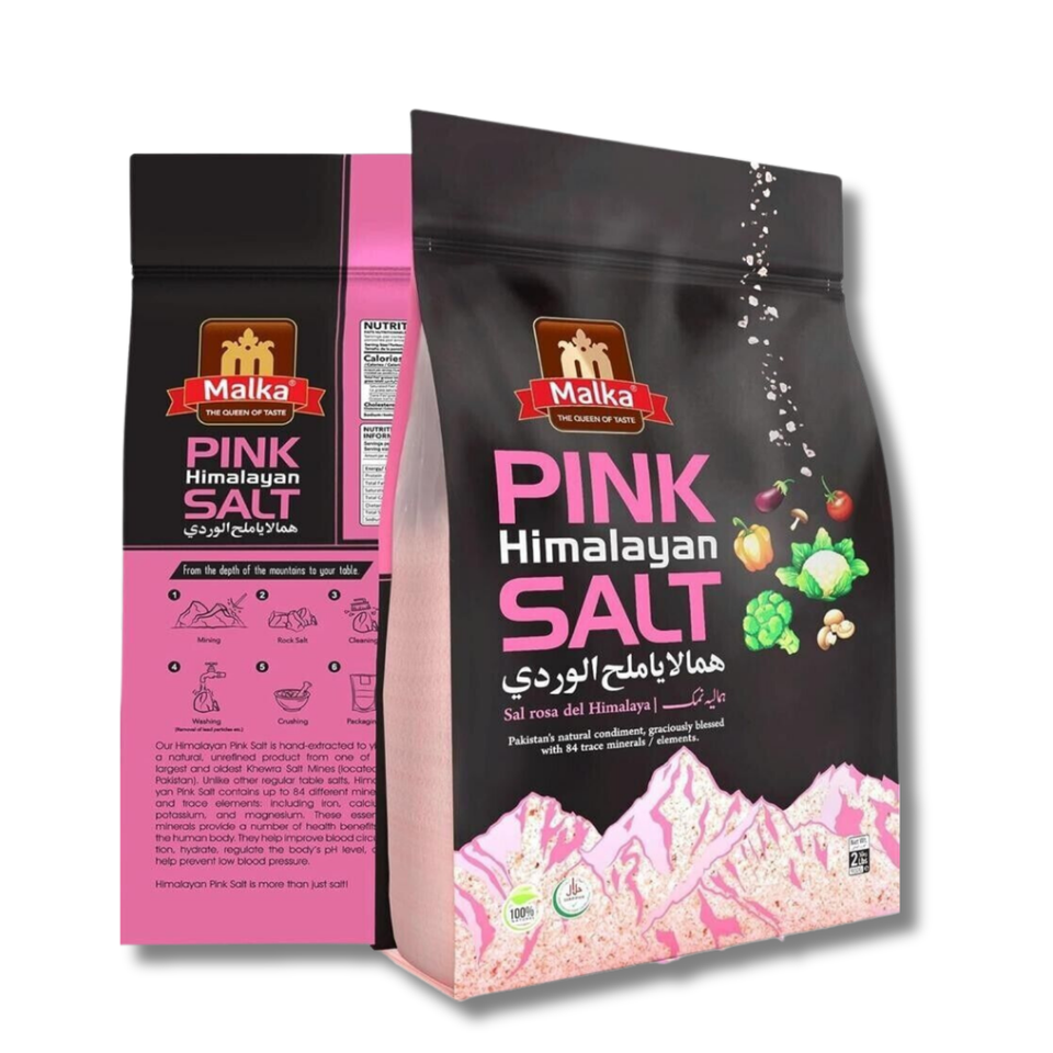 Malka Himalayan Pink Salt Super Fine Grain Salt, 4lb-(Qty: 2, 2lbs ...