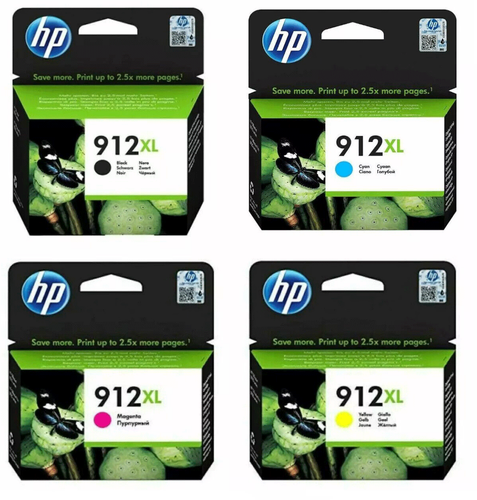 HP 912XL Ink Cartridges CMYK Genuine for OfficeJet 8024 8022e 8024e 4 ...