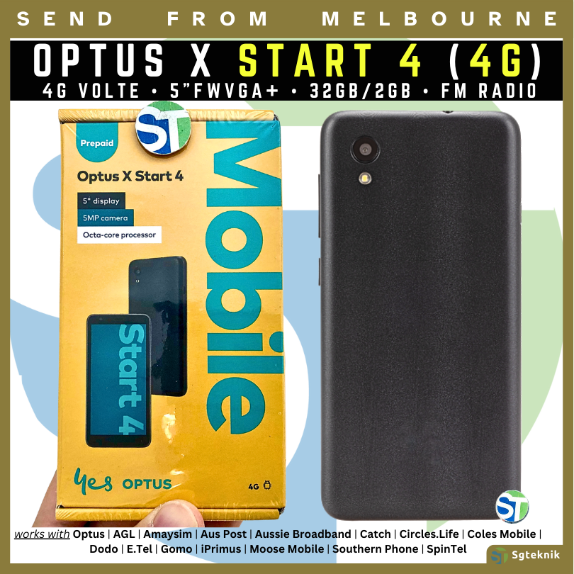 NEW Optus X Start 4 4G VoLTE 5-inch Android Mobile Phone FM Radio ...