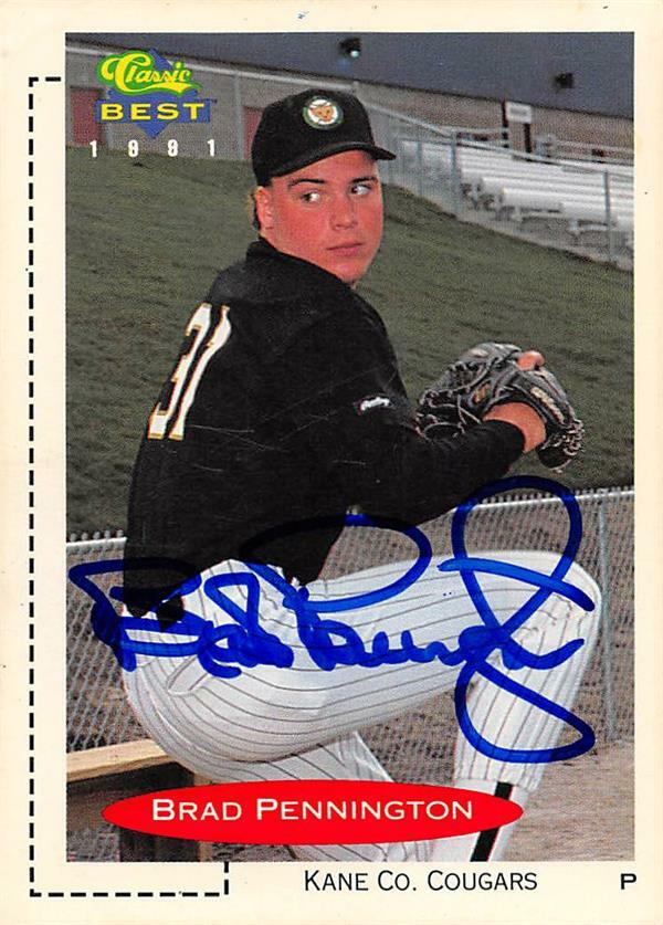 Brad Pennington autographed baseball card 1991 Classic Best Rookie #390 ...