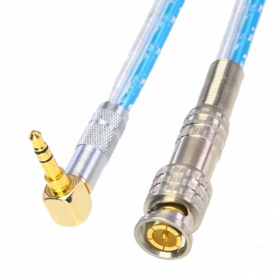 3.5mm 1/8 TRS Stereo elbow to BNC male SDI AV Monitor Decoder audio ...