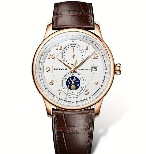 New BORMAN Men's Fully Automatic Mechanical Versatile watch - Rose Gold ...