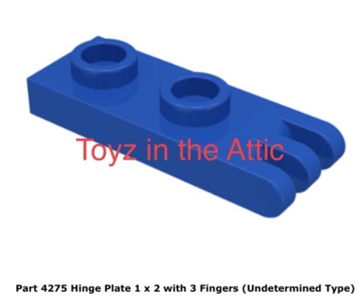 Lego 1x 4275 Blue Hinge Plate 1 x 2 with 3 Fingers Lunar Patrol Craft ...